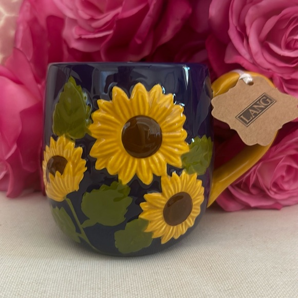 Dining | Lang Sunflower Mug Cup Navy Blue New Dishware | Poshmark